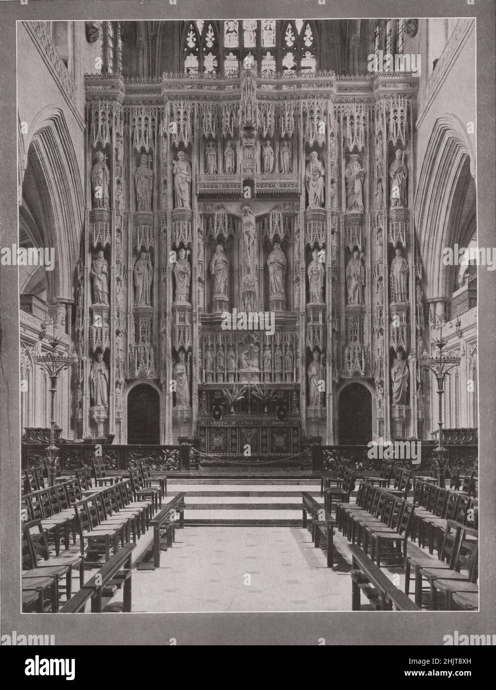 Winchester Cathedral: The Reredos. Hampshire (1913 Stock Photo - Alamy