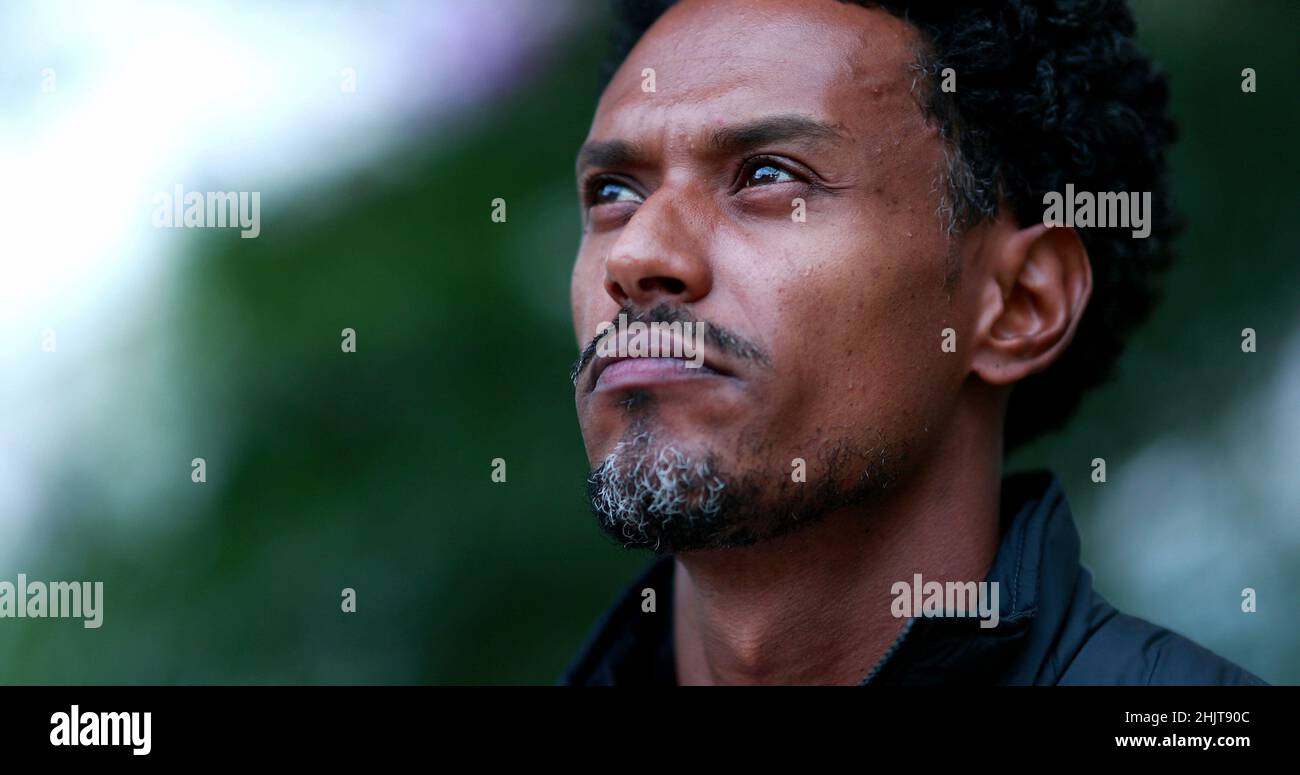 Mixed race man contemplate hi-res stock photography and images - Alamy