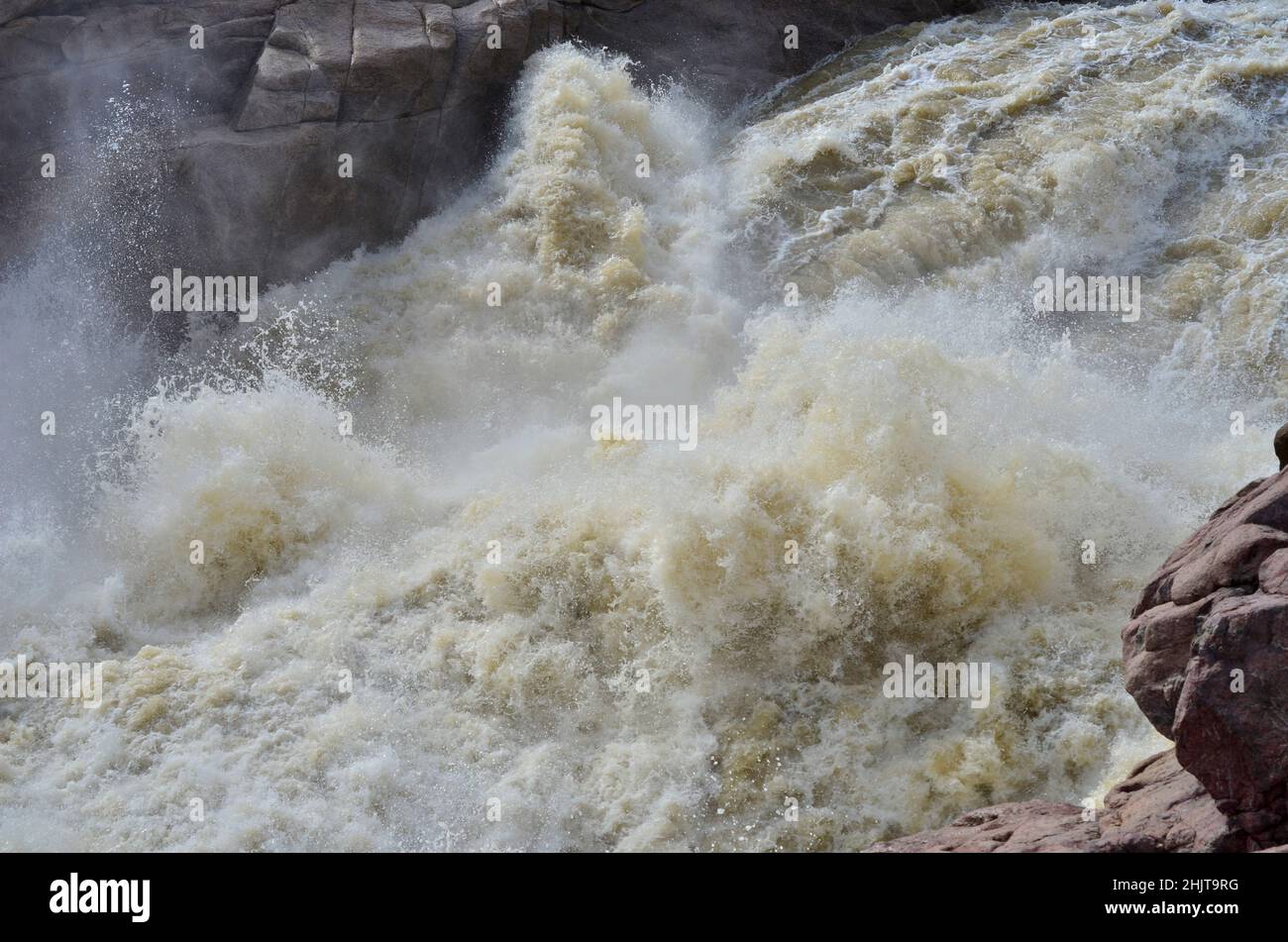 Power of water, Augrabies waterfall on Oranje river. South Africa Stock ...