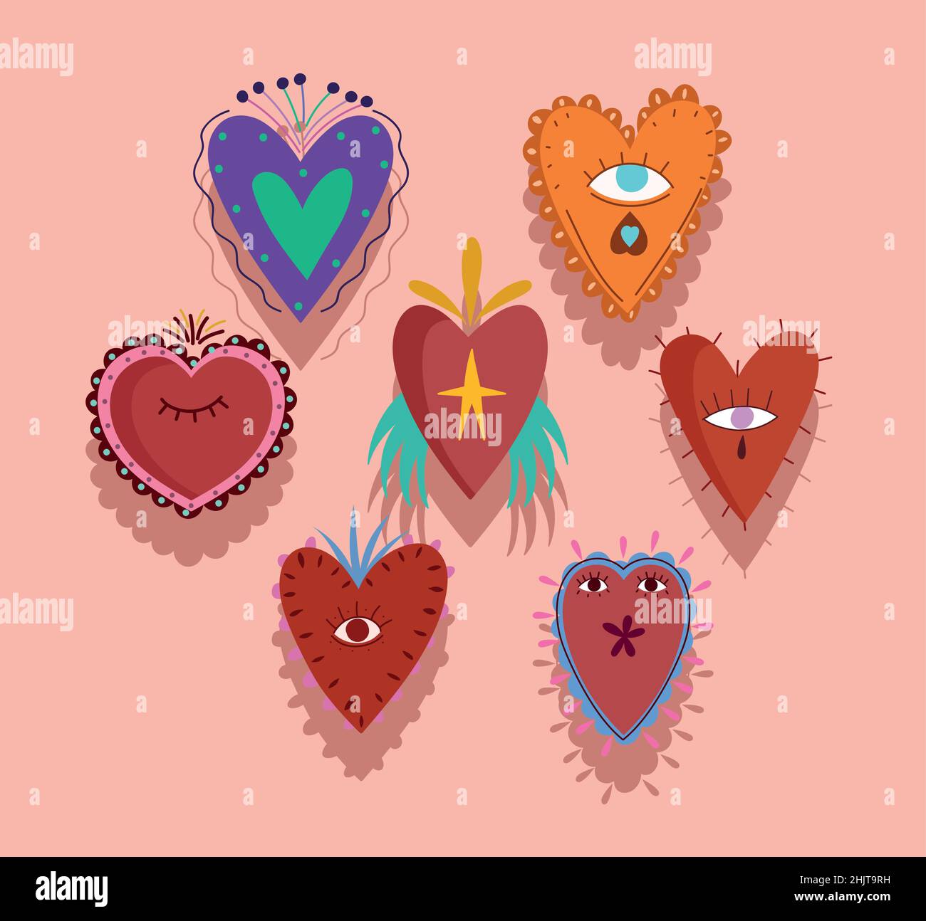 hearts cute cartoon Stock Vector Image & Art - Alamy
