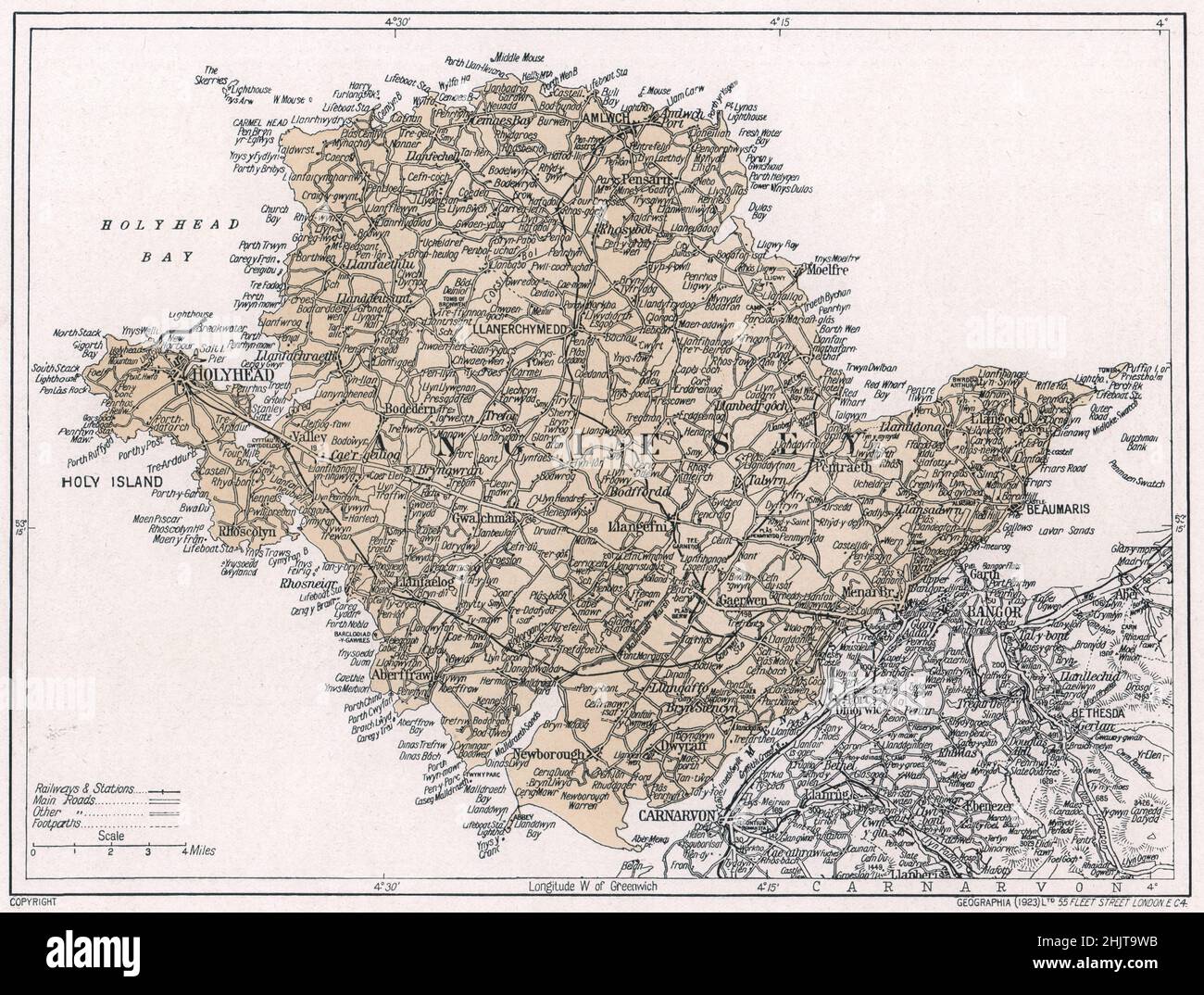 Map of anglesey hi-res stock photography and images - Alamy