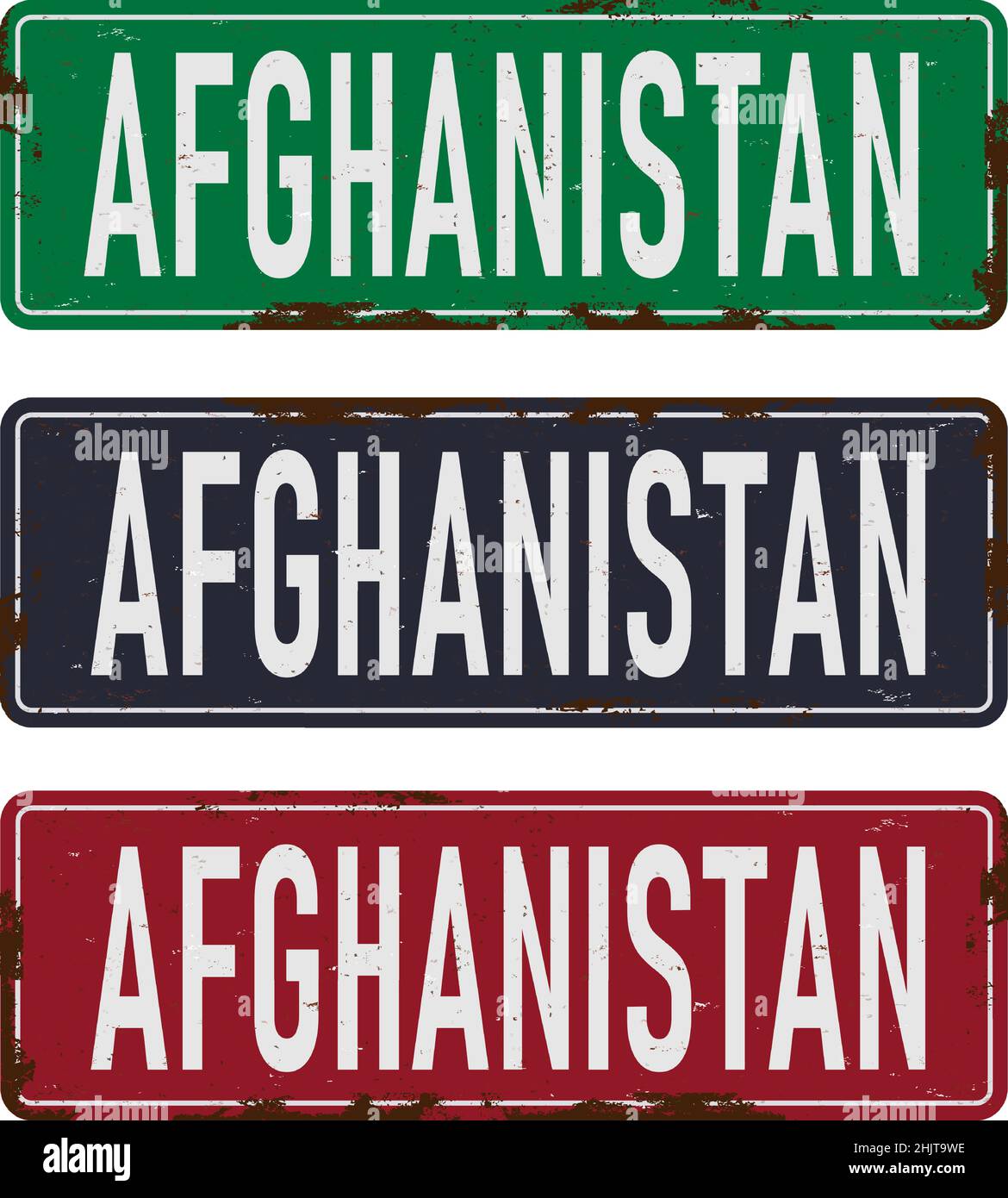 Afghanistan road sign set isolated on white background Stock Vector ...