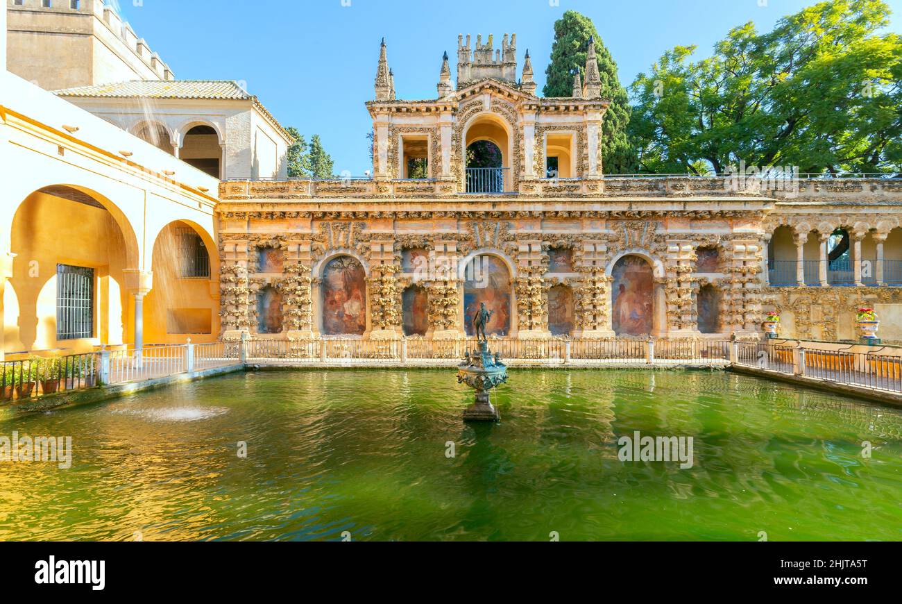 Generalife gardens and palace inside the Alhambra in Granada, Spain ...