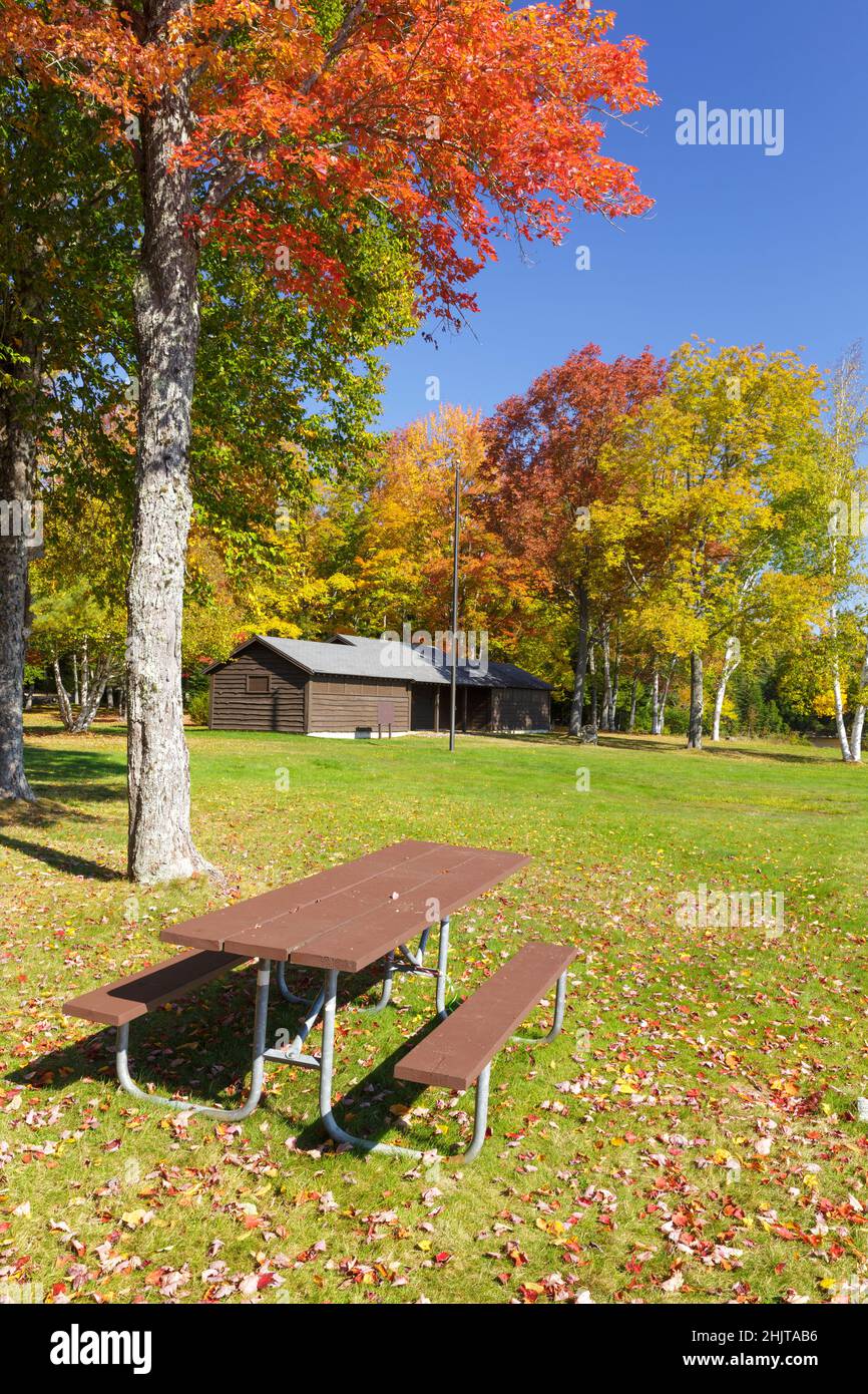 South Pond Recreation Area in Stark, New Hampshire during the autumn ...