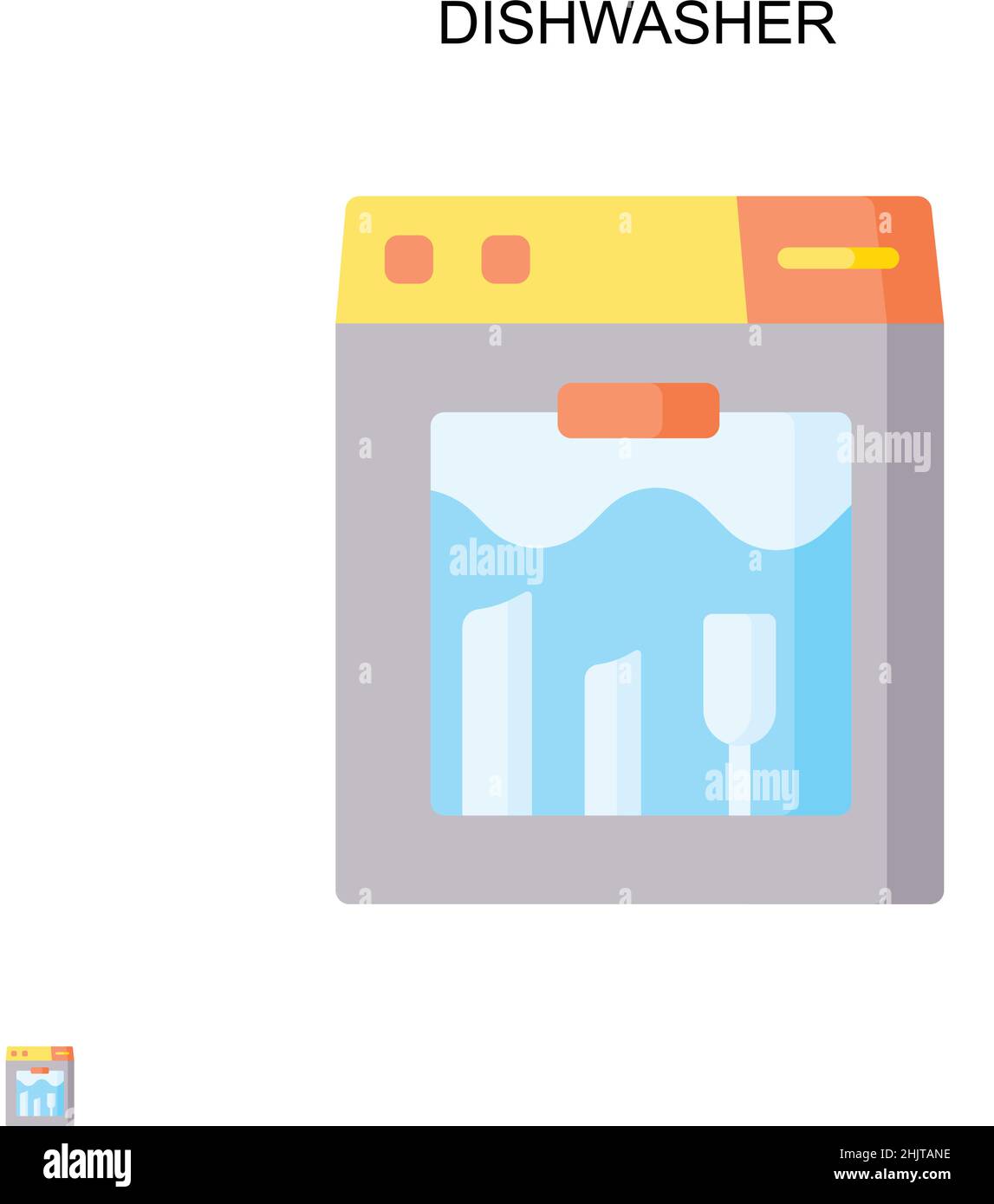 Dishwasher Simple vector icon. Illustration symbol design template for ...