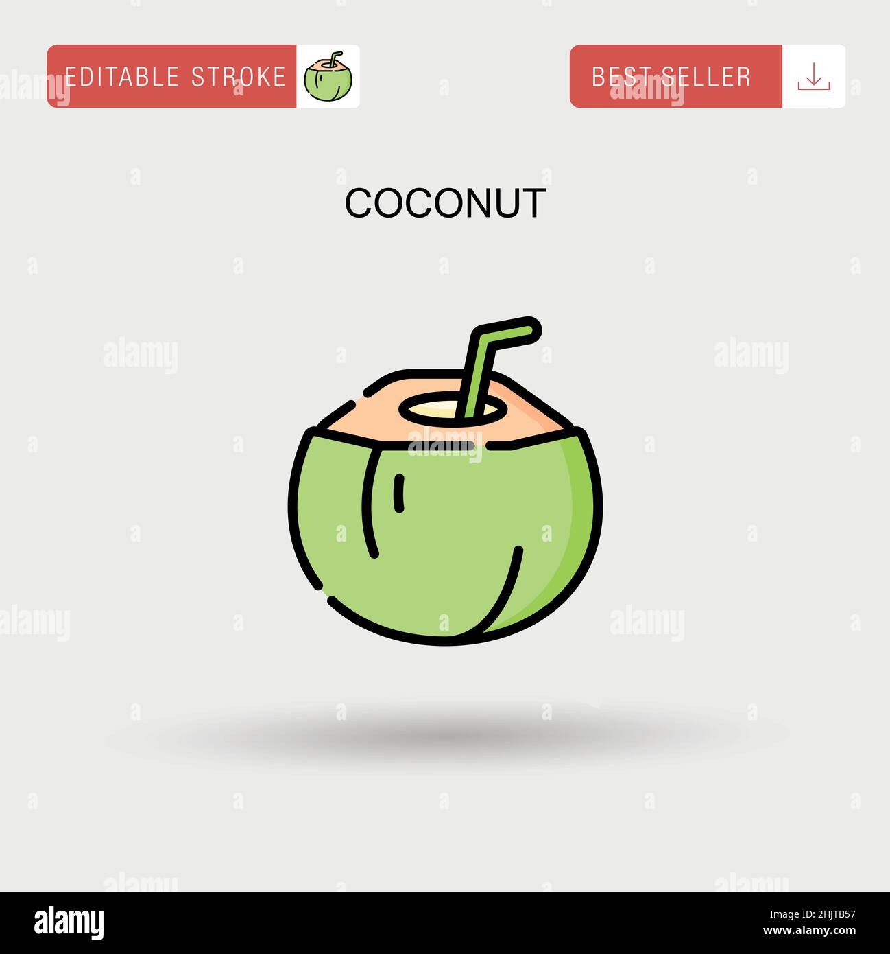 Cracked coconut half fruit Stock Vector Images - Alamy