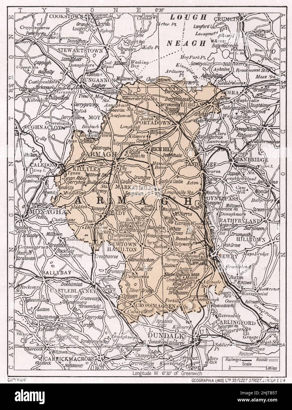 Map of County Armagh (1913 Stock Photo - Alamy