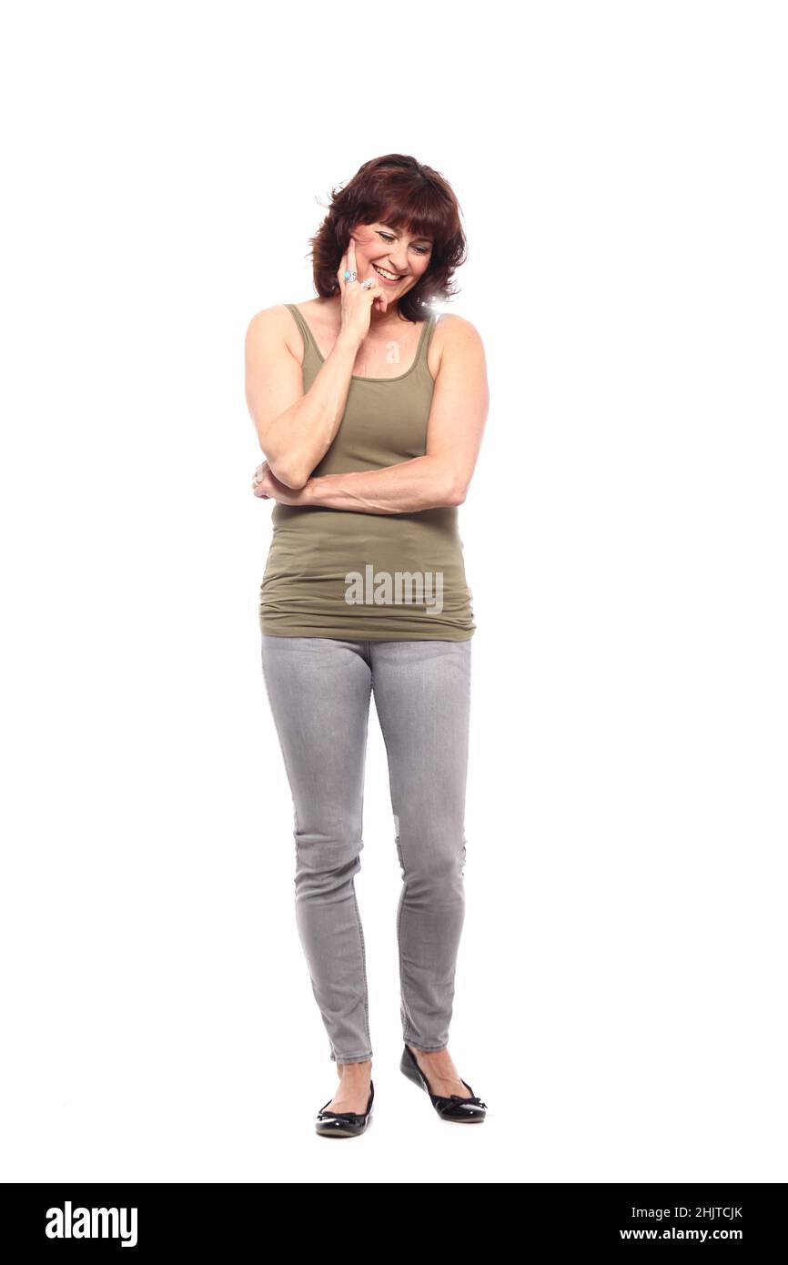 Beautiful mature woman full body Stock Photo - Alamy
