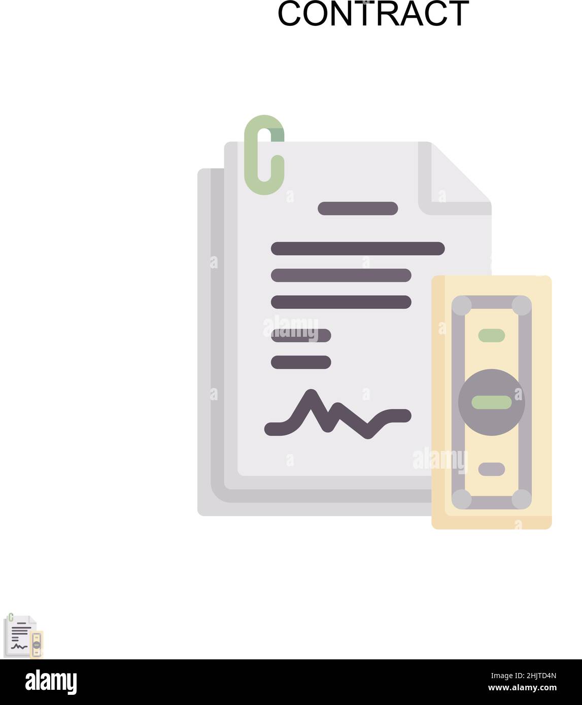 Contract Simple vector icon. Illustration symbol design template for ...