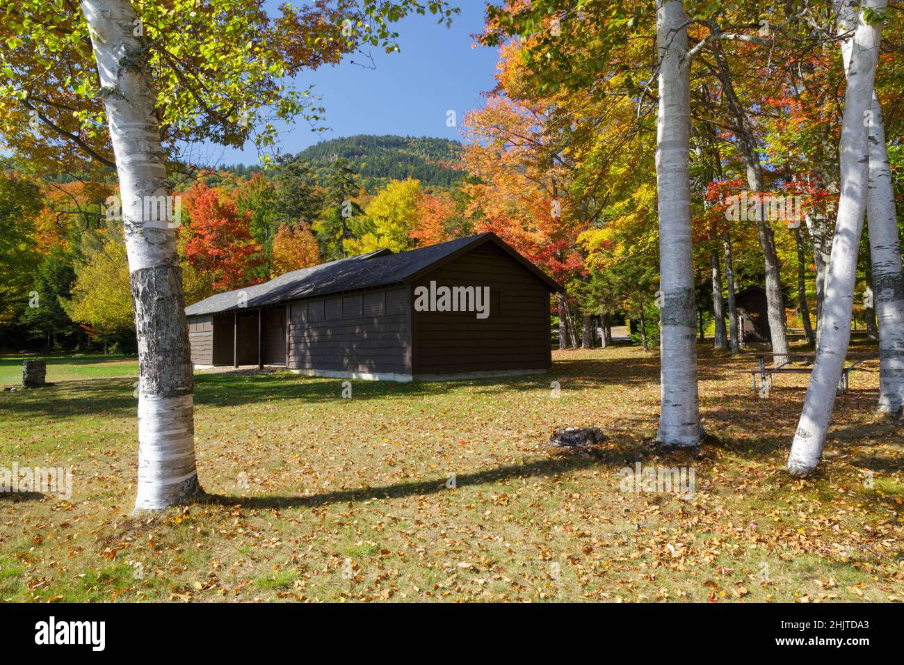 South Pond Recreation Area in Stark, New Hampshire during the autumn ...