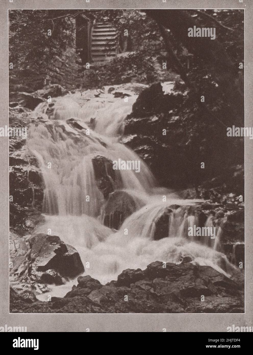 Waterfall, Trefriw. Carnarvonshire (1913 Stock Photo - Alamy
