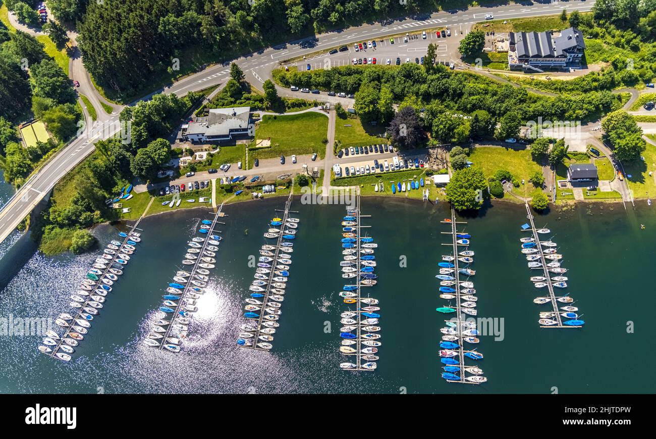 Aerial view, Biggesee, Camping Biggesee - Four Seasons, sailboats boat ...