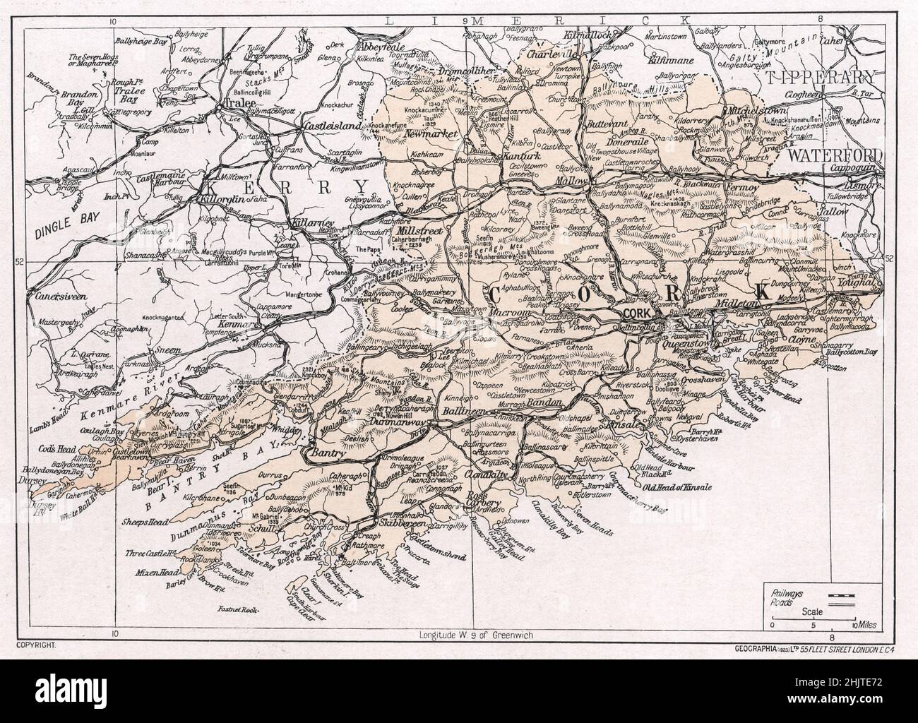 Cork county map hi-res stock photography and images - Alamy