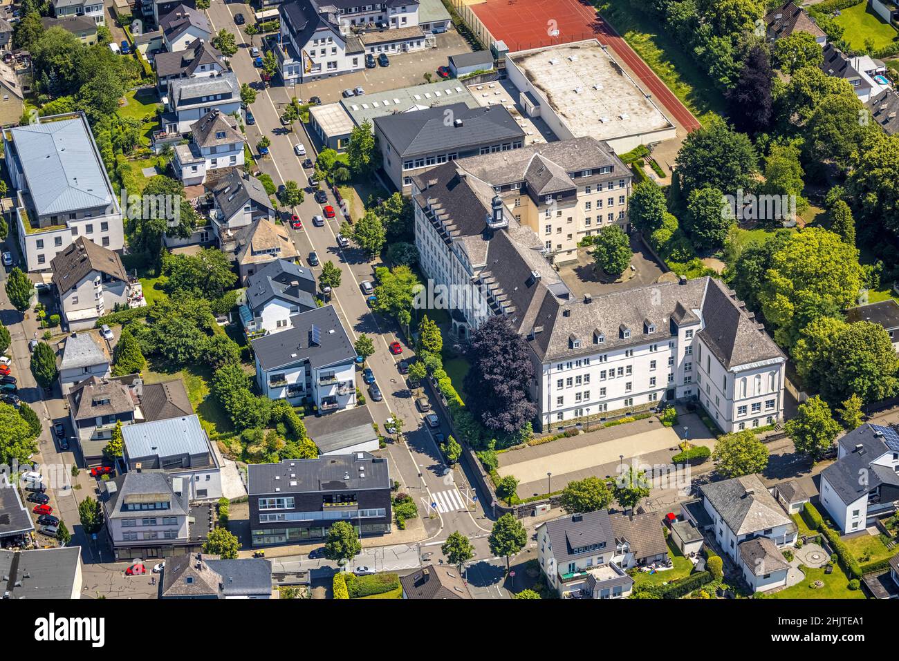 Aerial view, St. Franziskus School, grammar and secondary school, Olpe ...