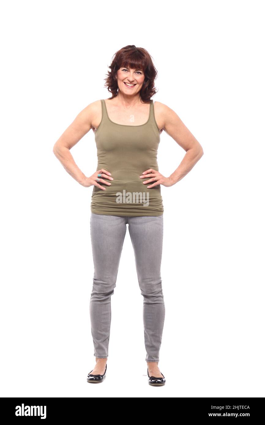 Beautiful mature woman full body Stock Photo - Alamy
