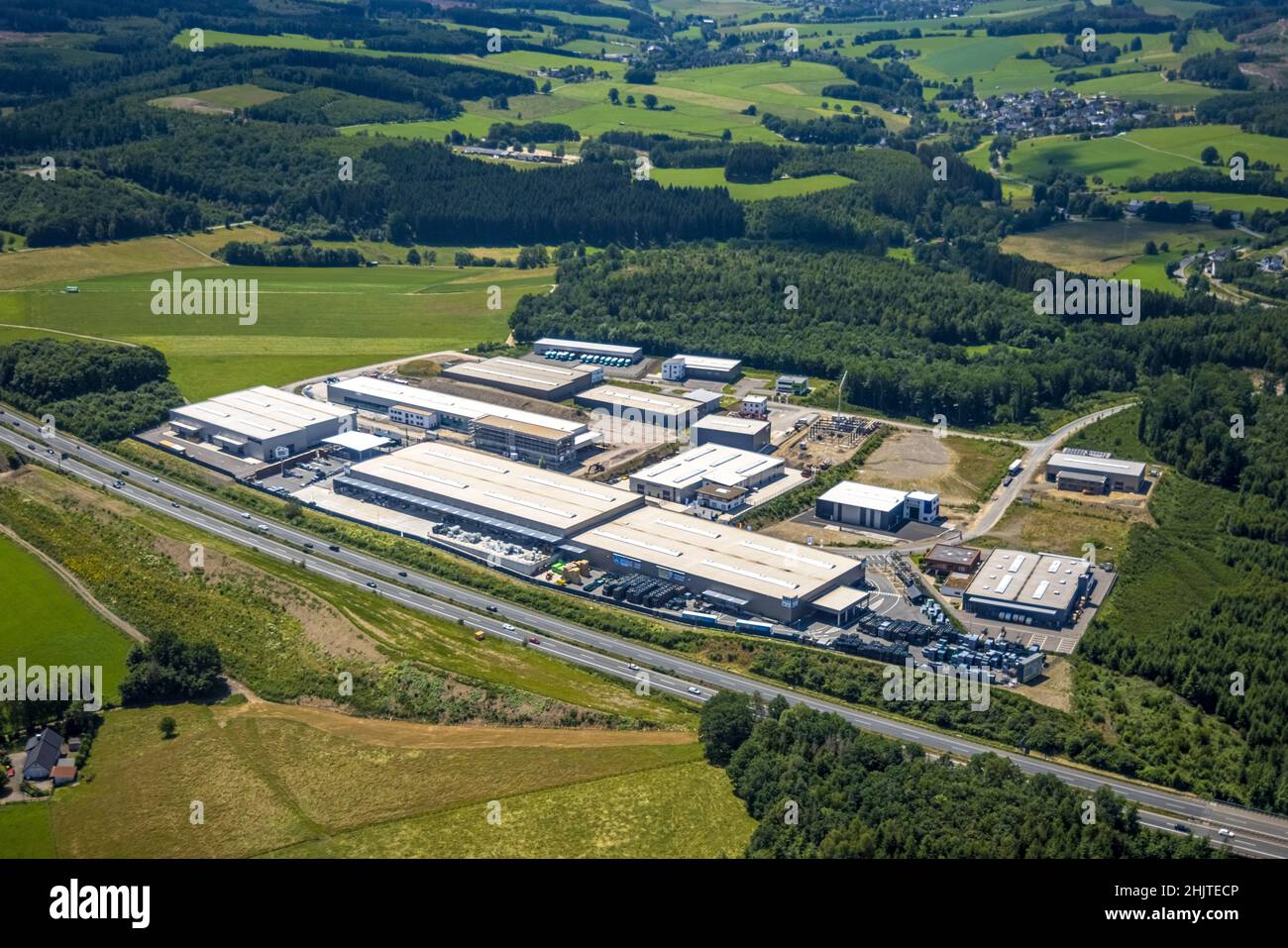 Aerial view, construction site in the industrial area Nicolaus-Otto ...