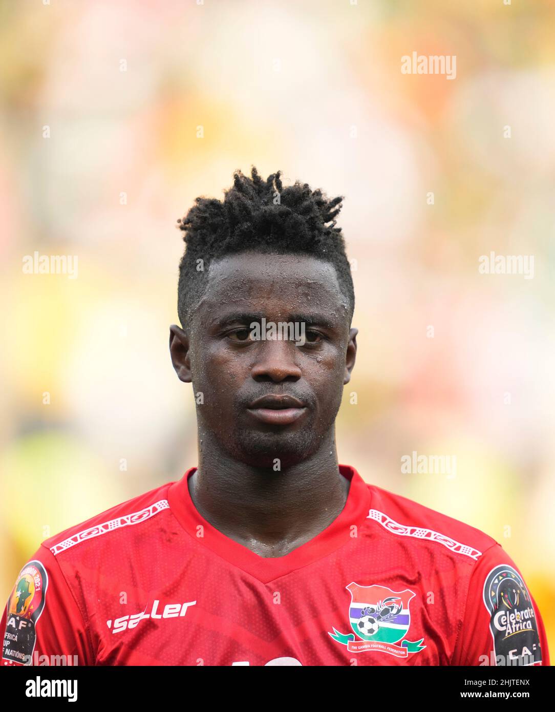 Douala, Cameroon, January, 29, 2022: James Gomez of Gambia during ...