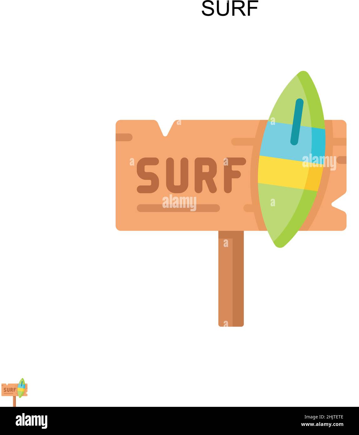 Surf Simple vector icon. Illustration symbol design template for web ...