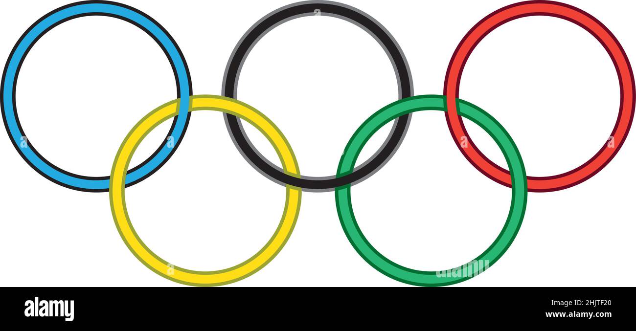 The graphic shows the five colored circles that symbolize the sports ...