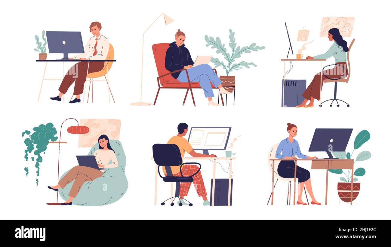 People sitting computers Stock Vector Images - Alamy