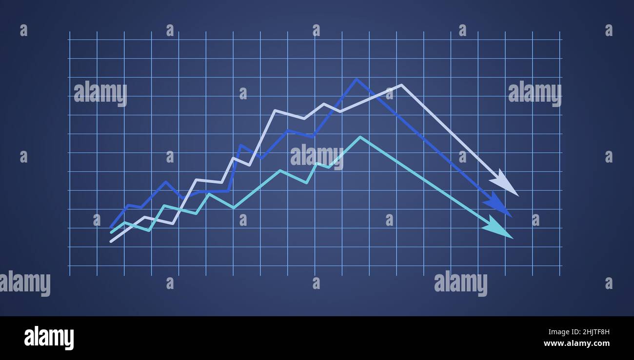 Graphs representing the stock market crash. 3d illustration Stock Photo ...