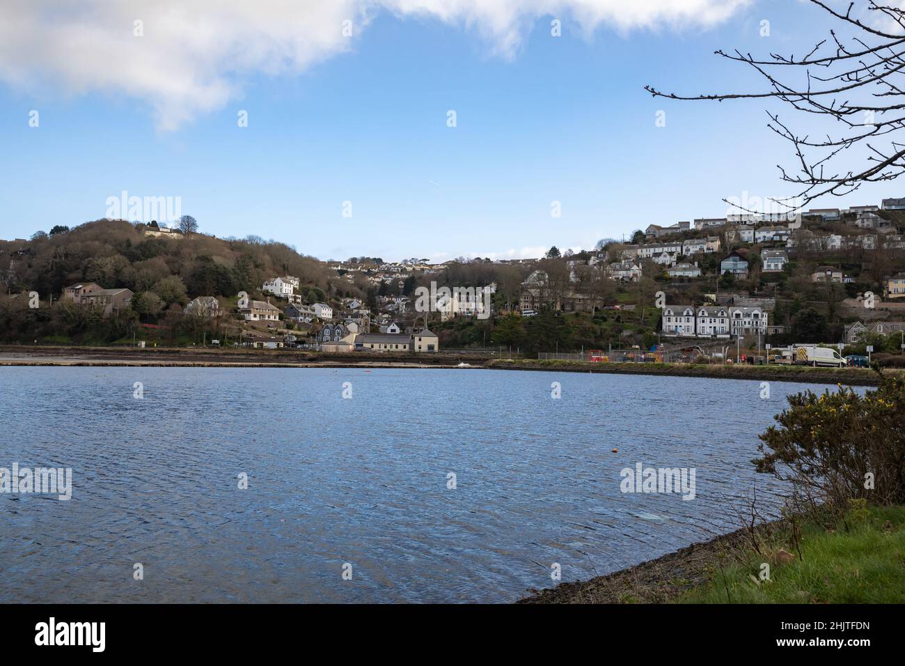 View over Millpool on a Sunny Winter's Day in Looe, Cornwall, UK Stock ...