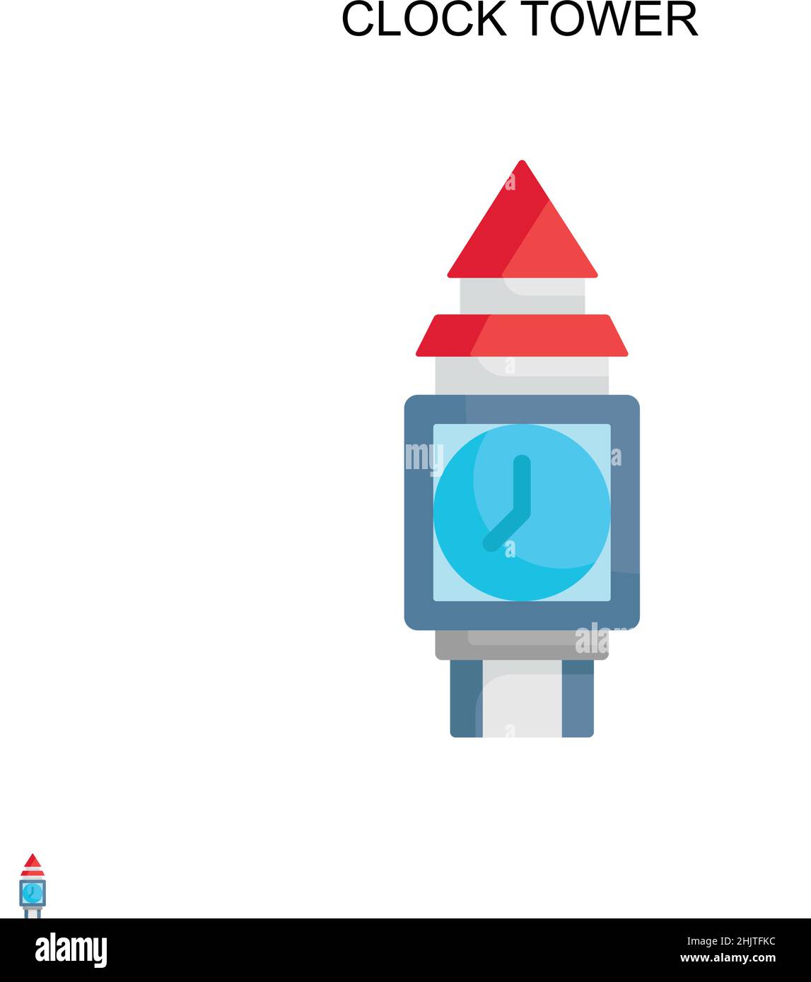 Clock tower Simple vector icon. Illustration symbol design template for web mobile UI element ...