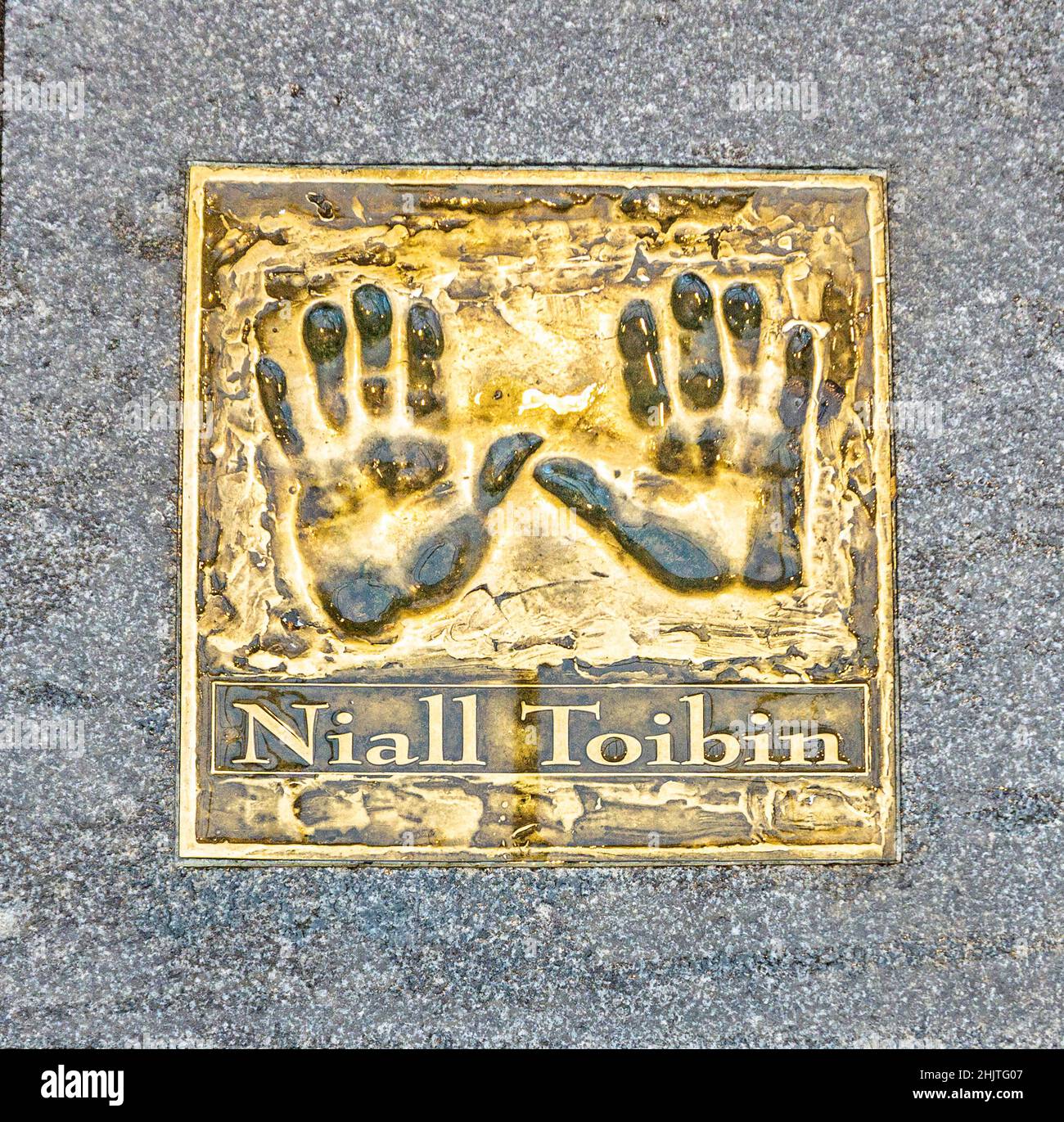 The handprints of Niall Tobin, the Irish actor, on the pavement outside ...