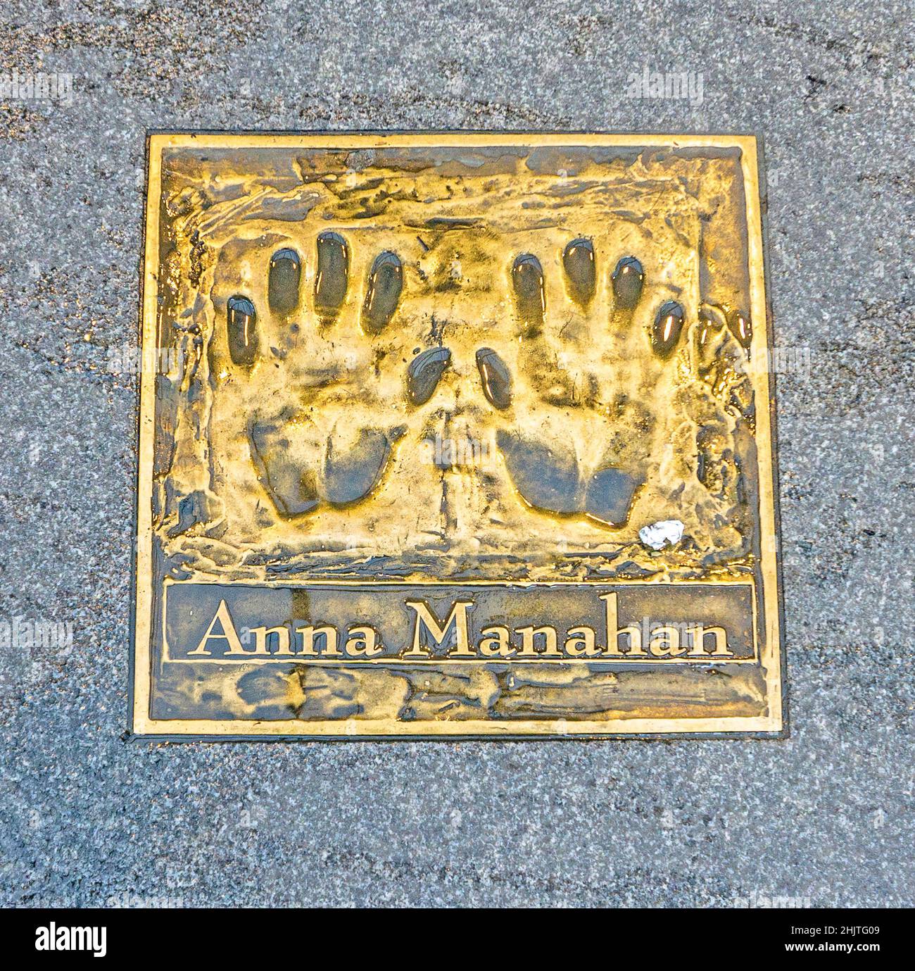 The handprints of Anna Manahan, the Irish actress, on the pavement ...
