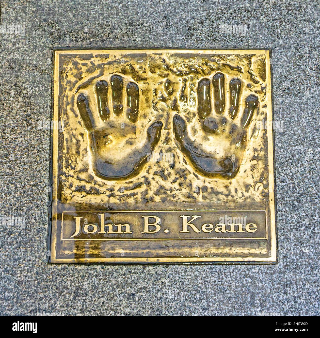 The handprints of John B Keane, the Irish playwright, on the pavement ...