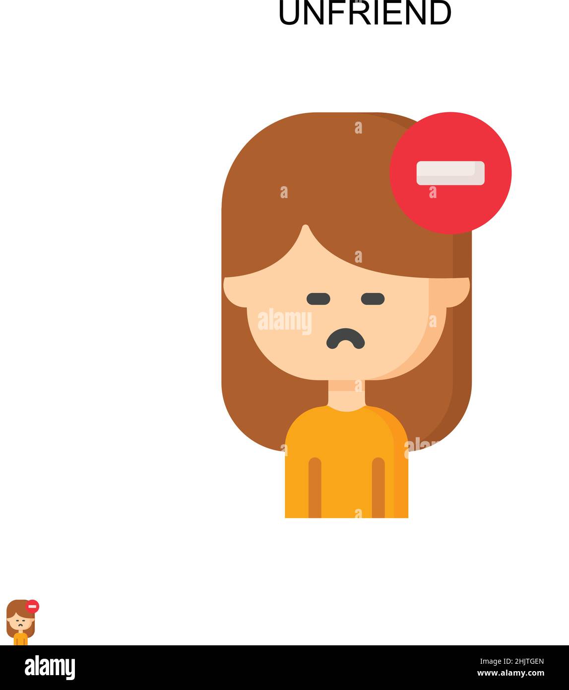 Unfriend Simple vector icon. Illustration symbol design template for ...