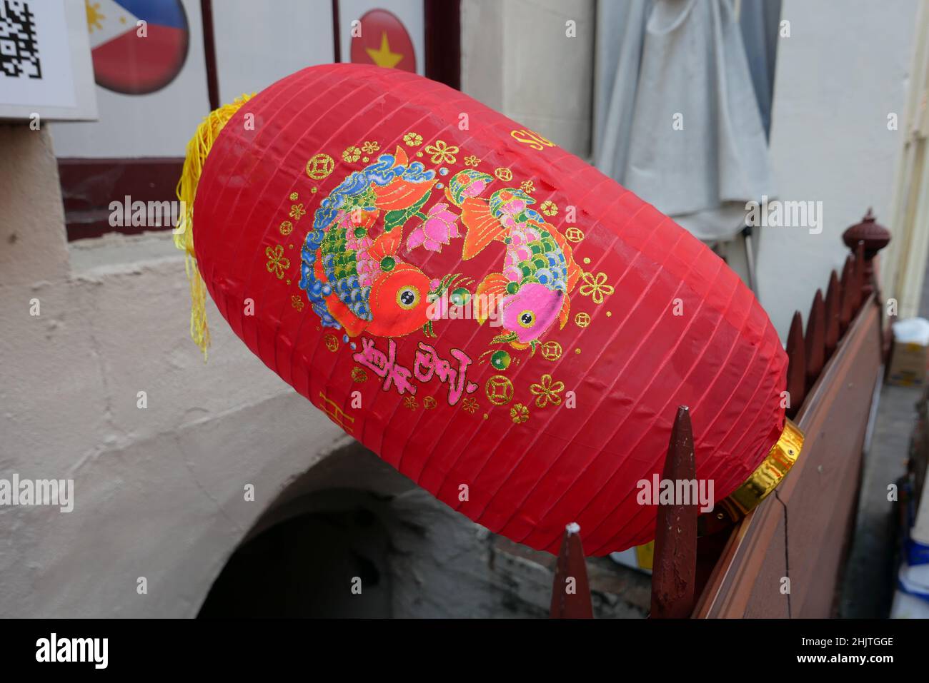 Traders in Gerrard Street , stock up and prepare for Chinese New Year ...