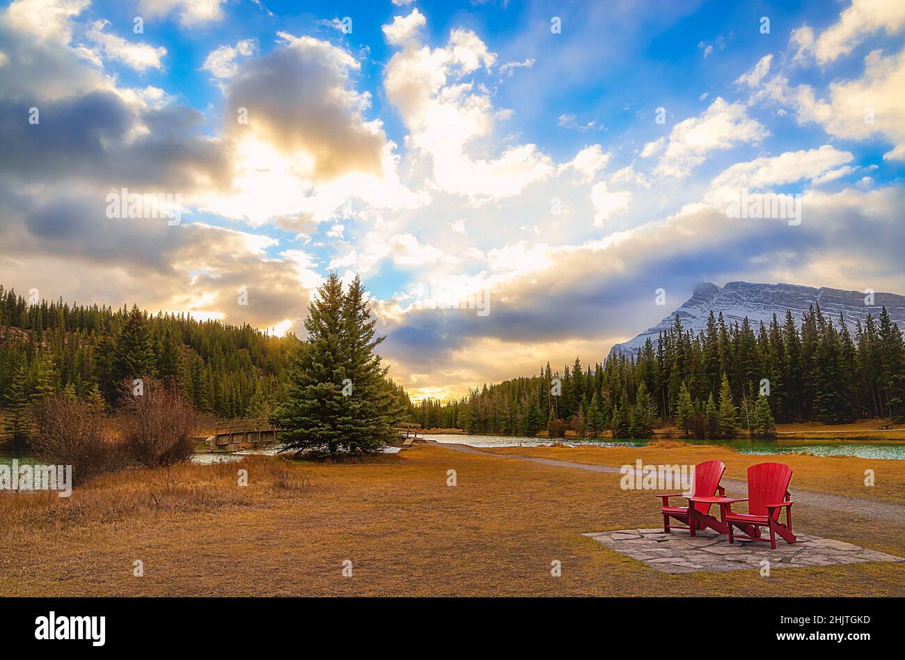 Banff national park chairs hi-res stock photography and images - Alamy