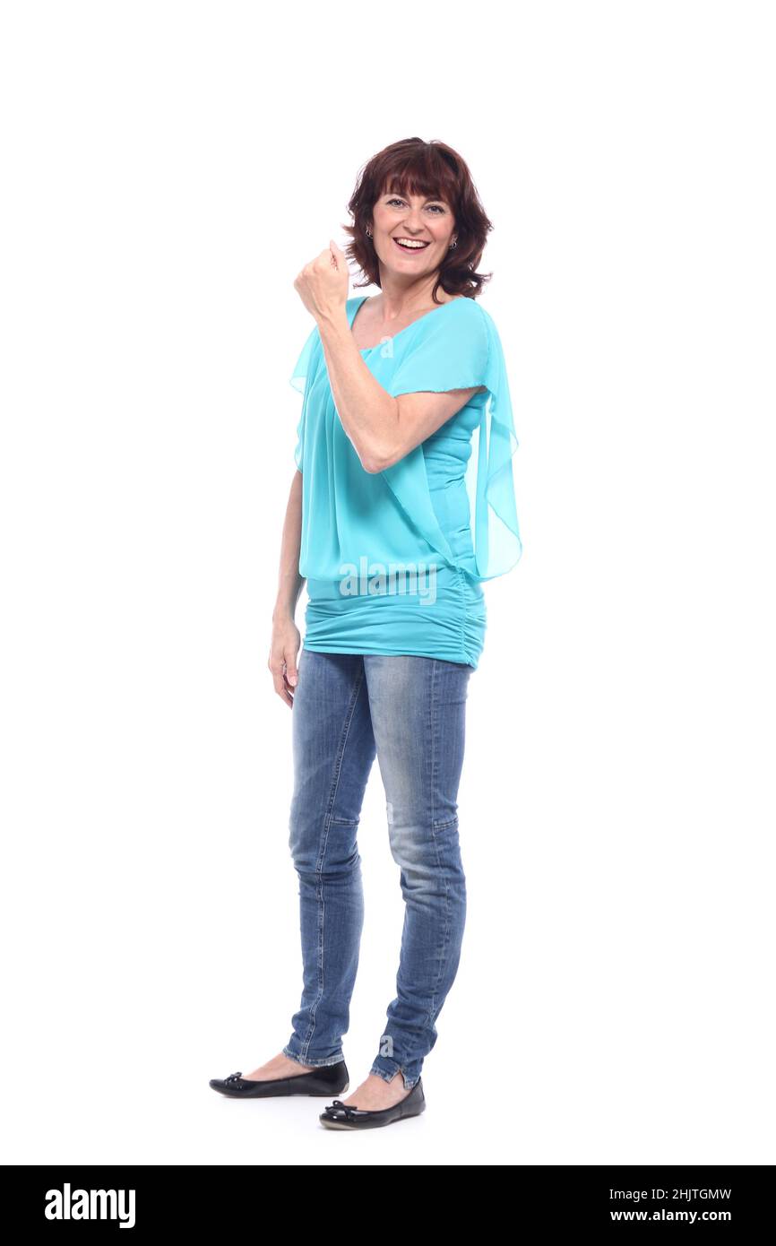 Beautiful mature woman full body Stock Photo - Alamy