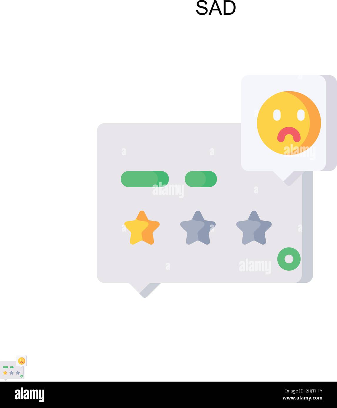 Sad Simple vector icon. Illustration symbol design template for web ...