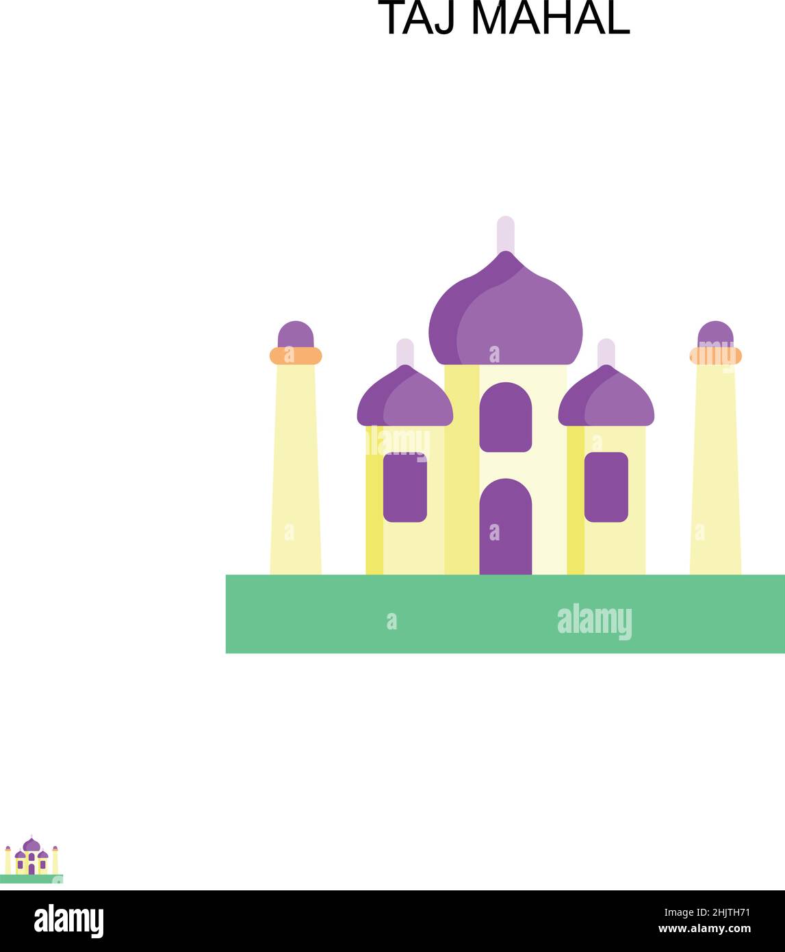 Taj mahal Simple vector icon. Illustration symbol design template for ...