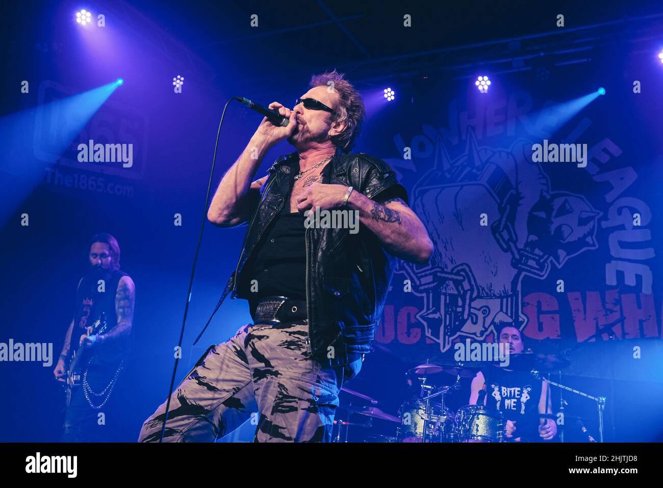 Guitarist Tommy "H" Hunt, lead vocalist Nick Culmer aka Animal, and ...