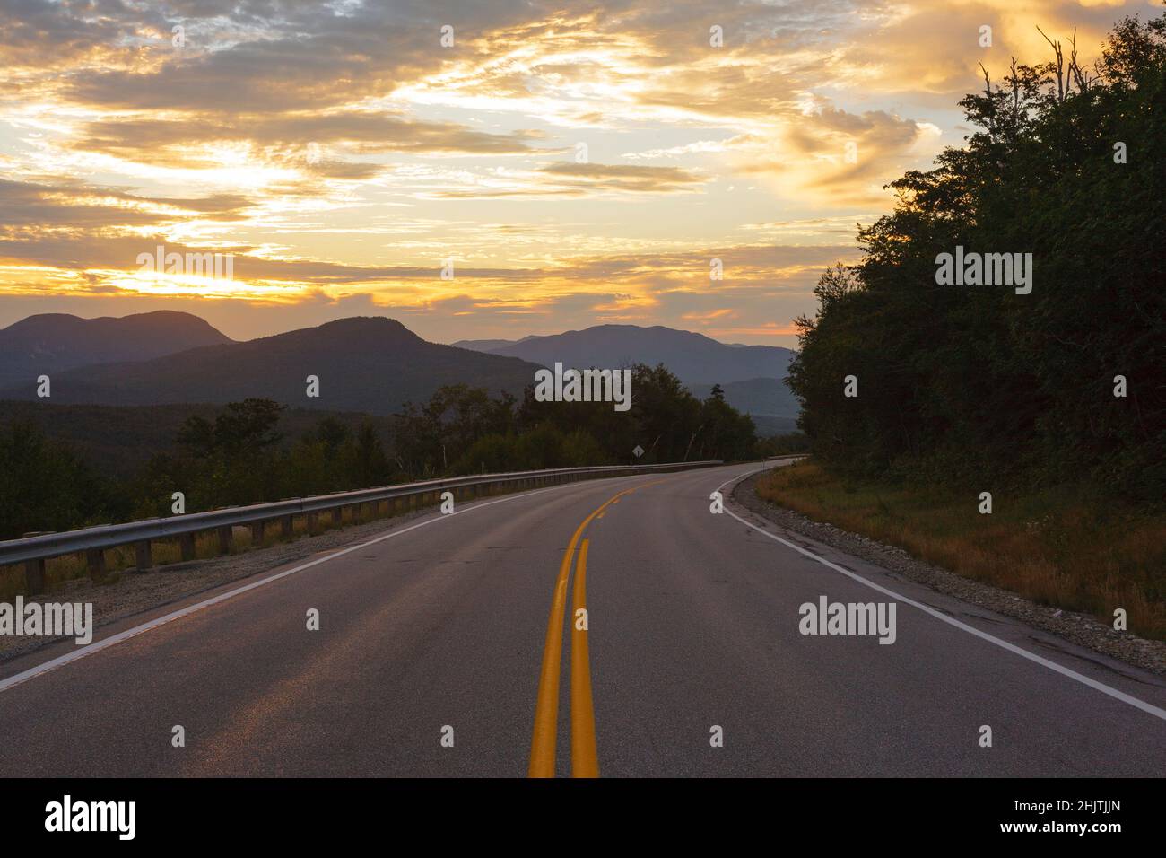 Sunrise along the Kancamagus Highway (Route 112), in the White ...