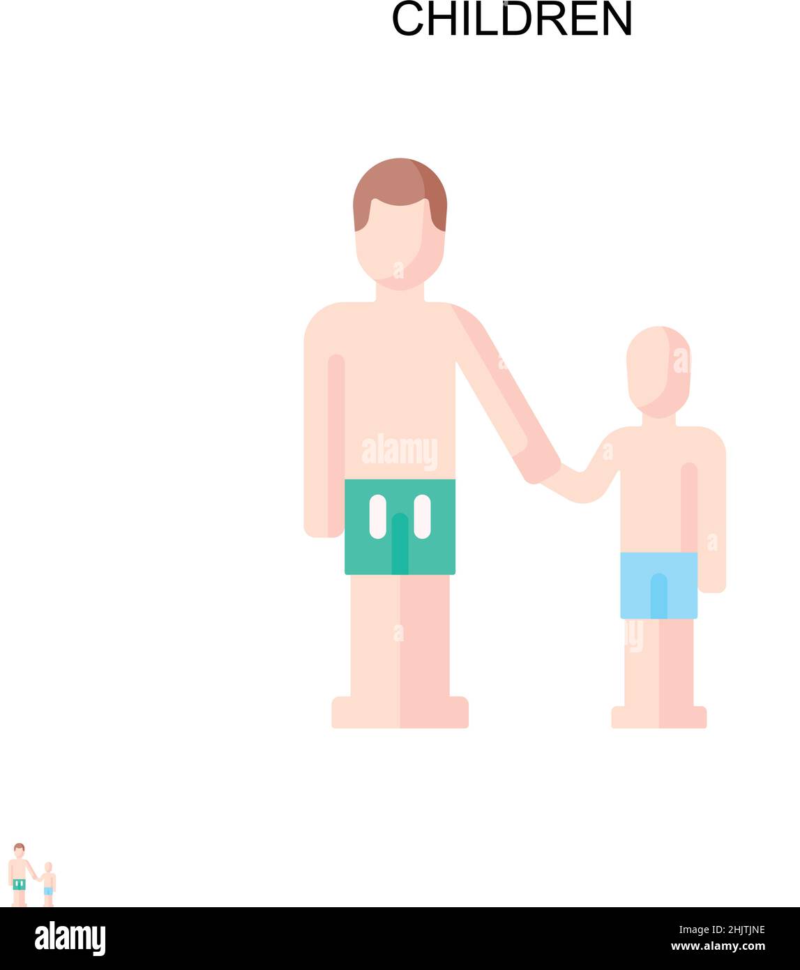 Children Simple vector icon. Illustration symbol design template for ...