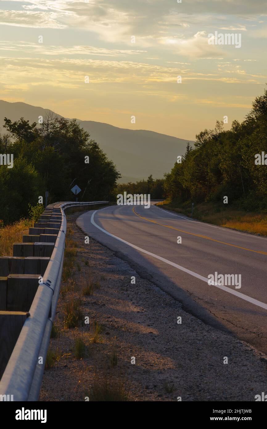 Sunrise along the Kancamagus Highway (Route 112), in the White ...