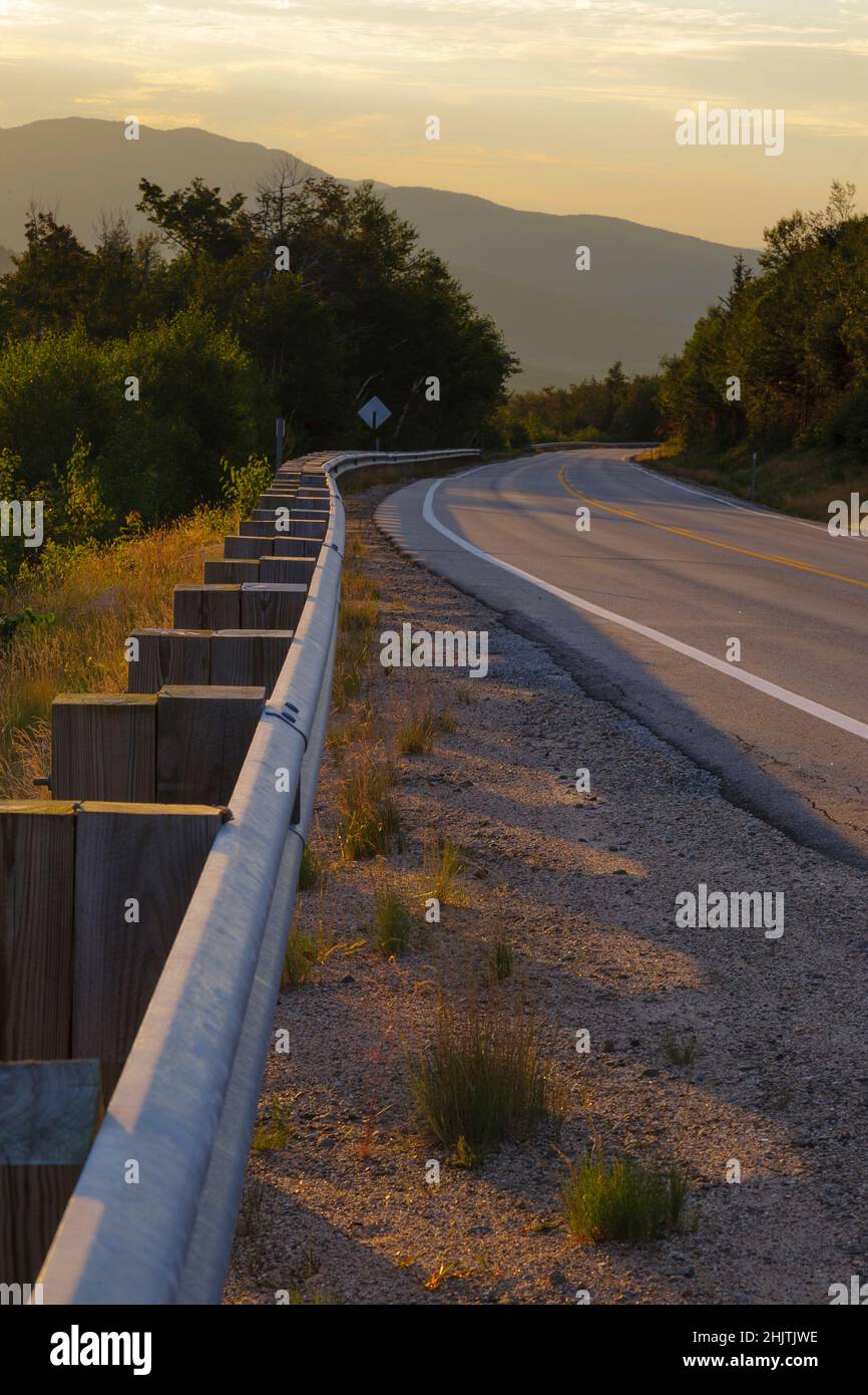 Sunrise along the Kancamagus Highway (Route 112), in the White ...