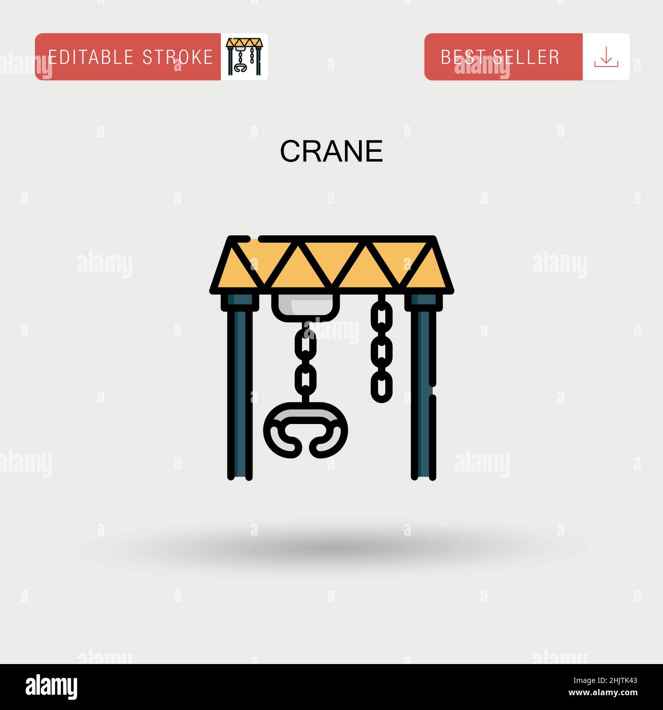 Construction crane lifting container Stock Vector Images - Alamy
