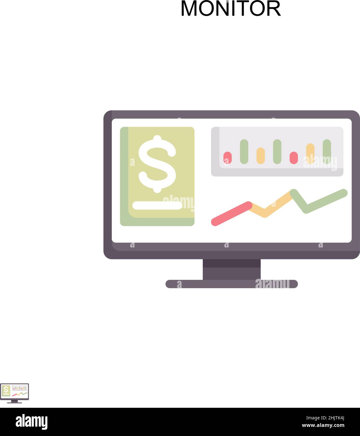 Monitor Simple vector icon. Illustration symbol design template for web ...