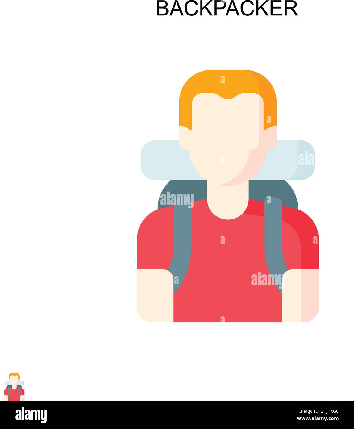 Backpacker Simple vector icon. Illustration symbol design template for ...