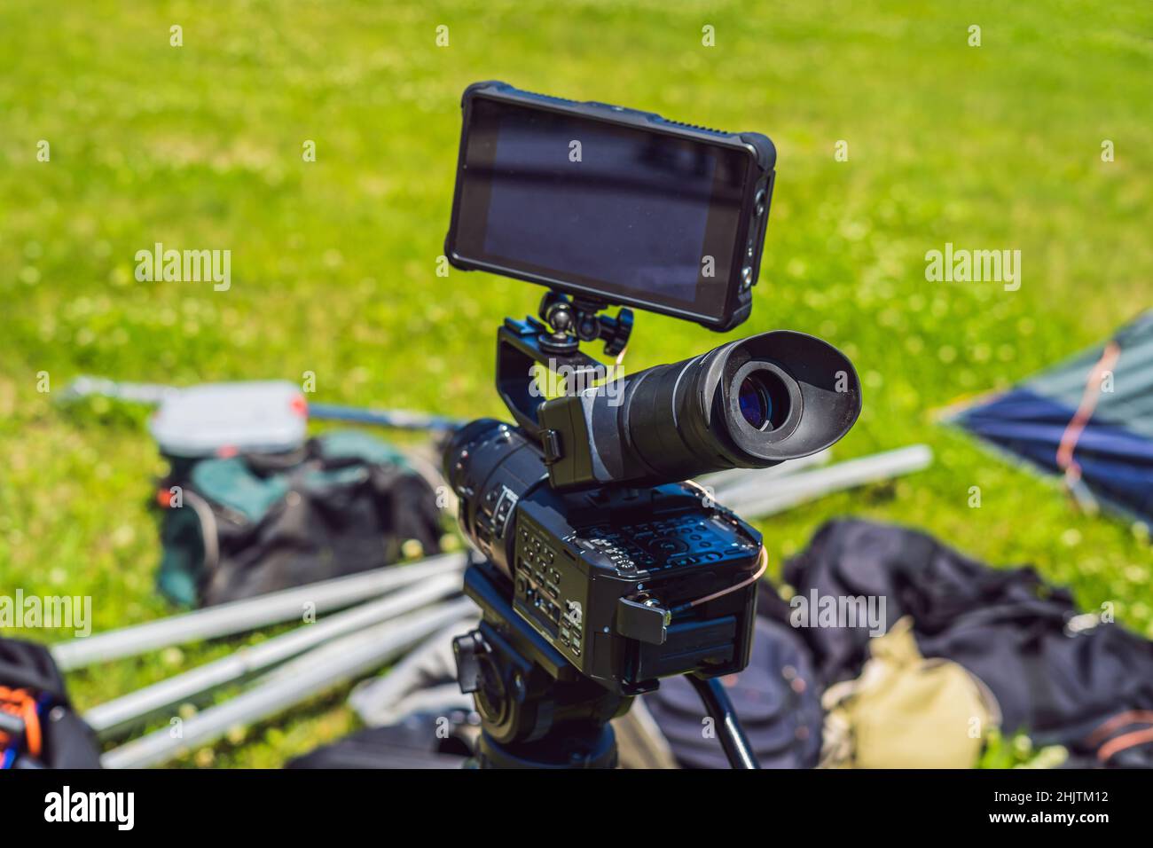 a professional cinema camera on a commercial production set Stock Photo ...