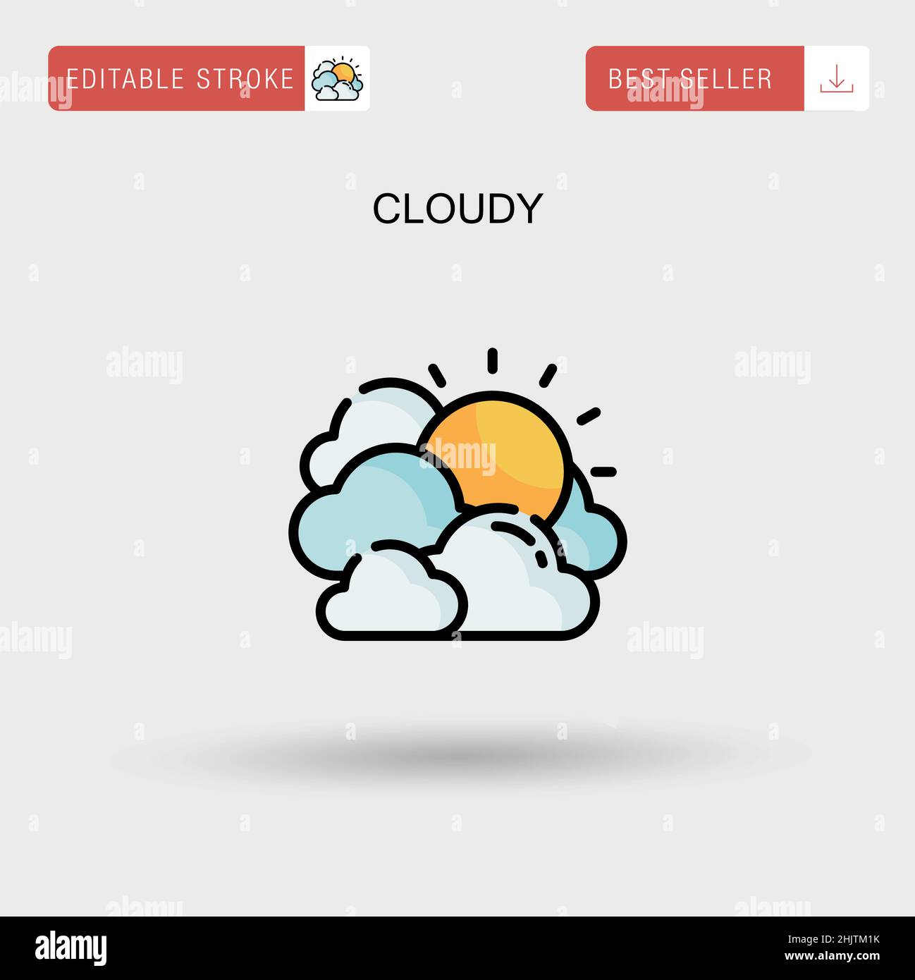 Cloudy Simple vector icon Stock Vector Image & Art - Alamy