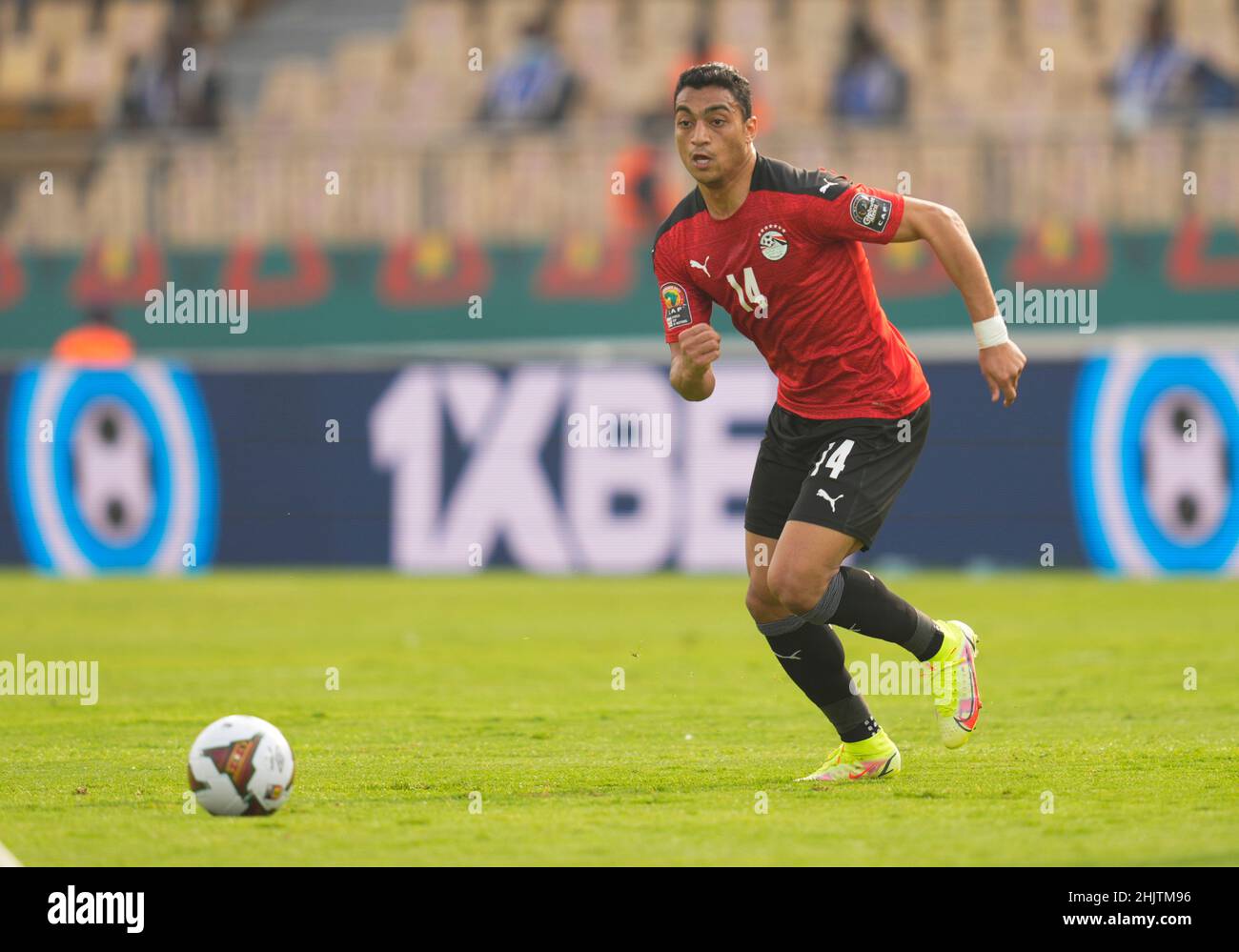 Yaounde, Cameroon, January, 30, 2022: Mostafa Mohamed of Egypt during ...