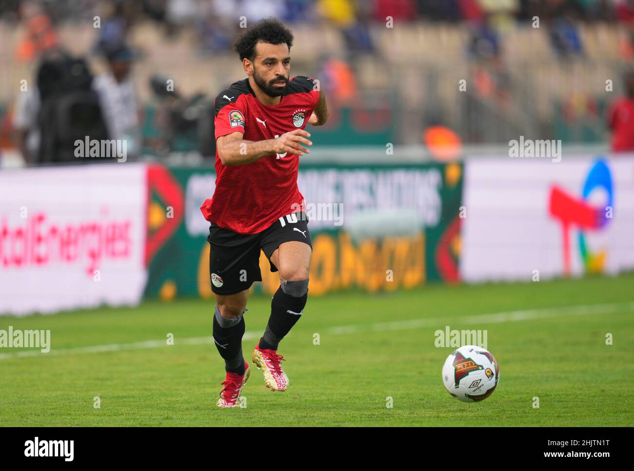 Yaounde, Cameroon, January, 30, 2022: Mohamed Salah (captain) of Egypt ...