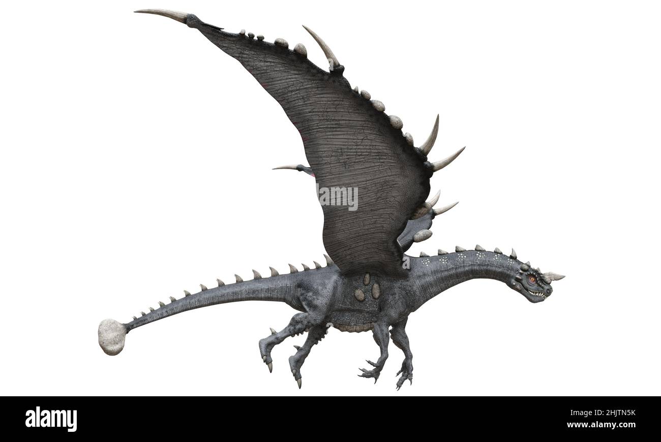 3D illustration fantasy flying dragon isolated on white Stock Photo - Alamy