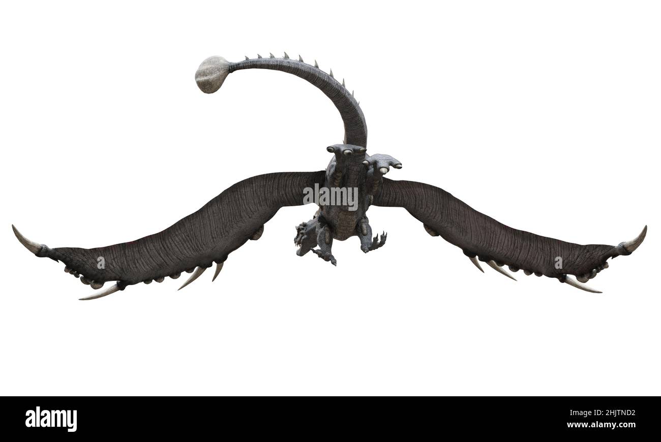 3D illustration fantasy flying dragon isolated on white Stock Photo - Alamy